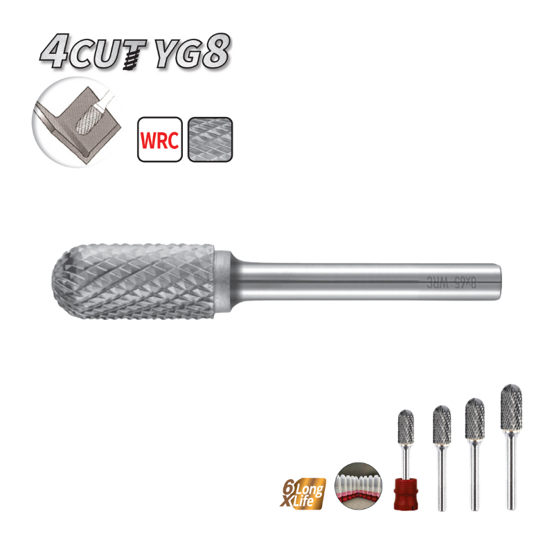 YG8 4CUT WRC rotating file and handle – sharp cutting, maximum durability and precision