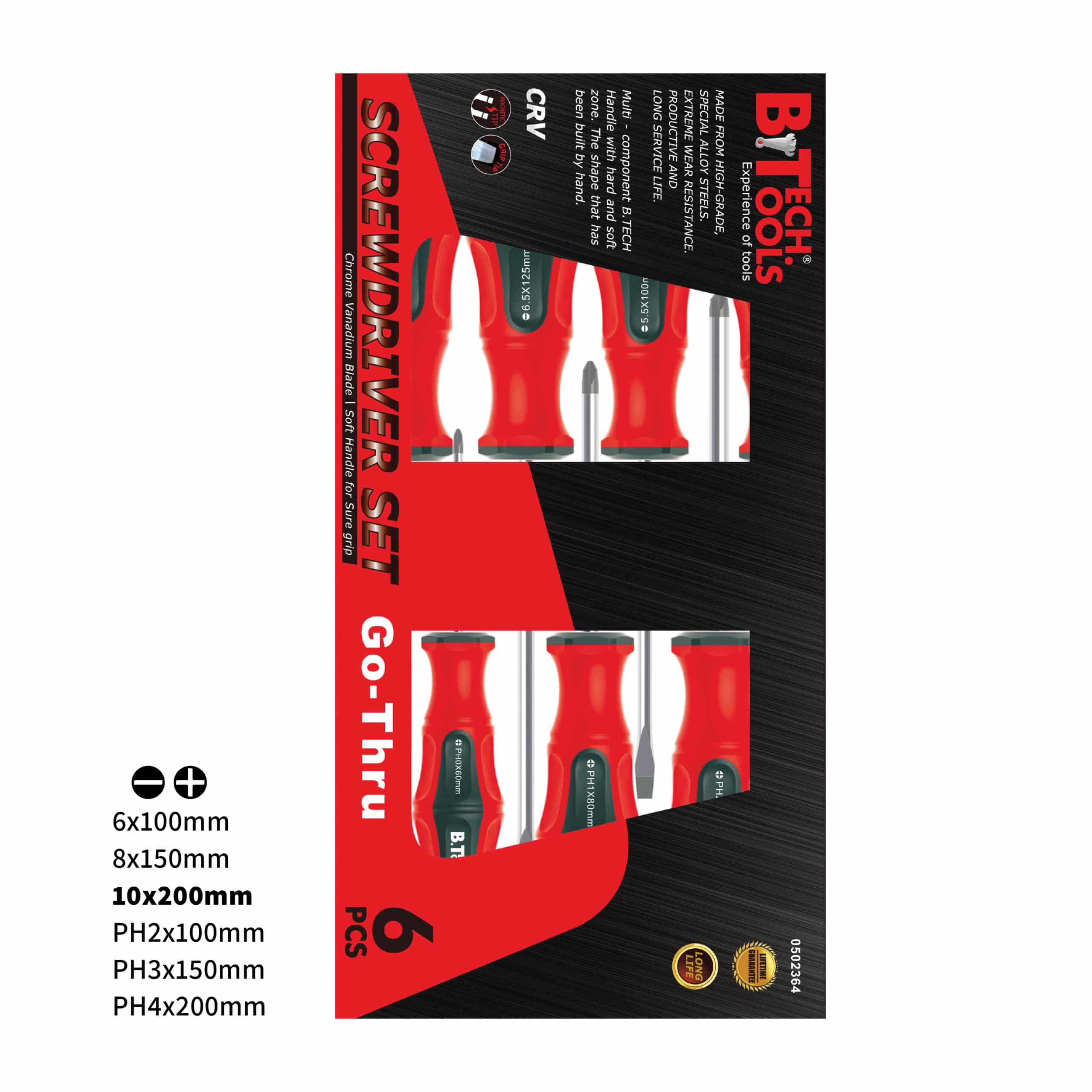 Two-component impact screwdriver set - GO THROUGH quantity 6 units - B ...
